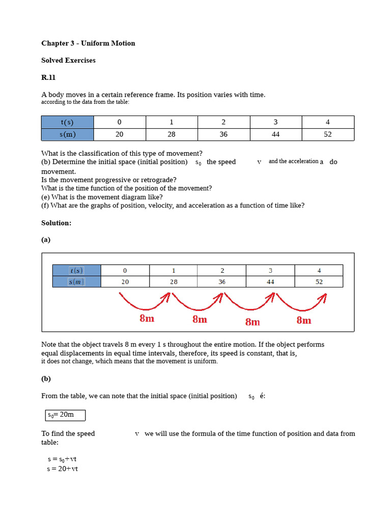 Chapter 3 - Uniform Motion PDF | PDF | Acceleration | Speed