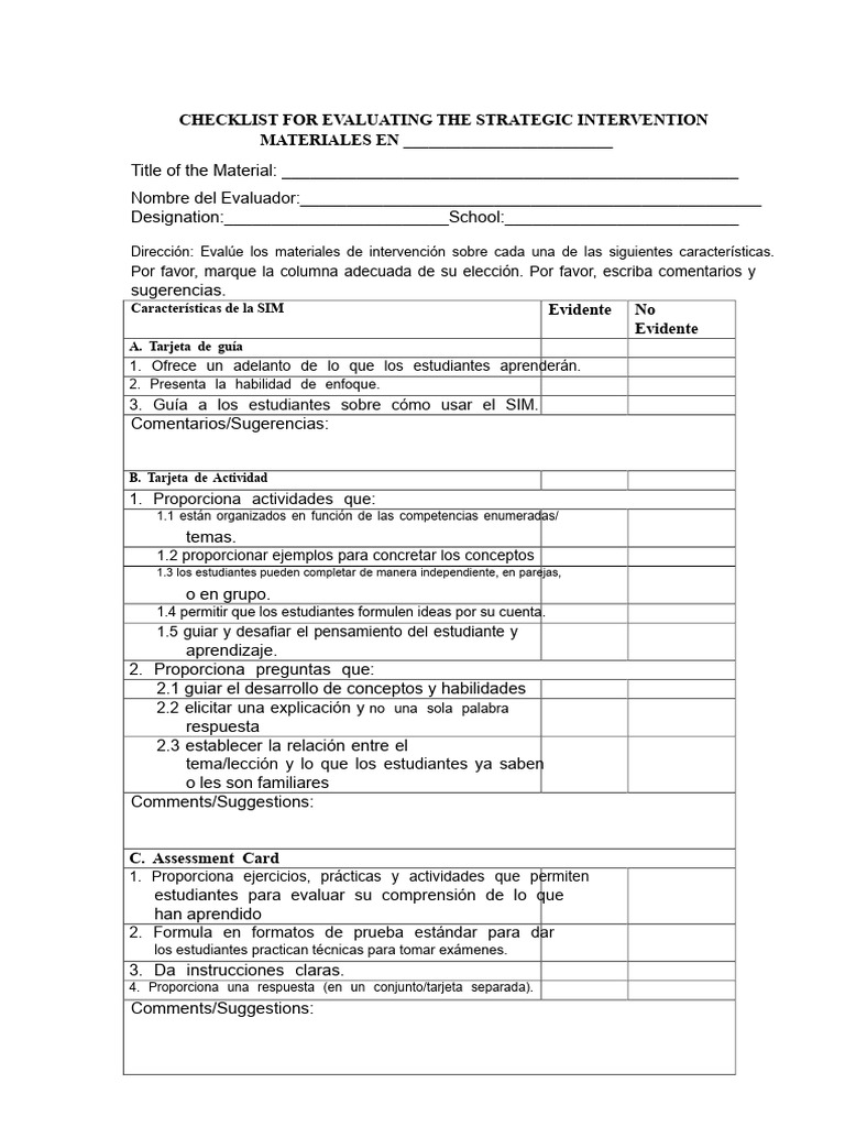 Evaluación de Materiales de Intervención SIM | PDF | Aprendizaje | Sociedad