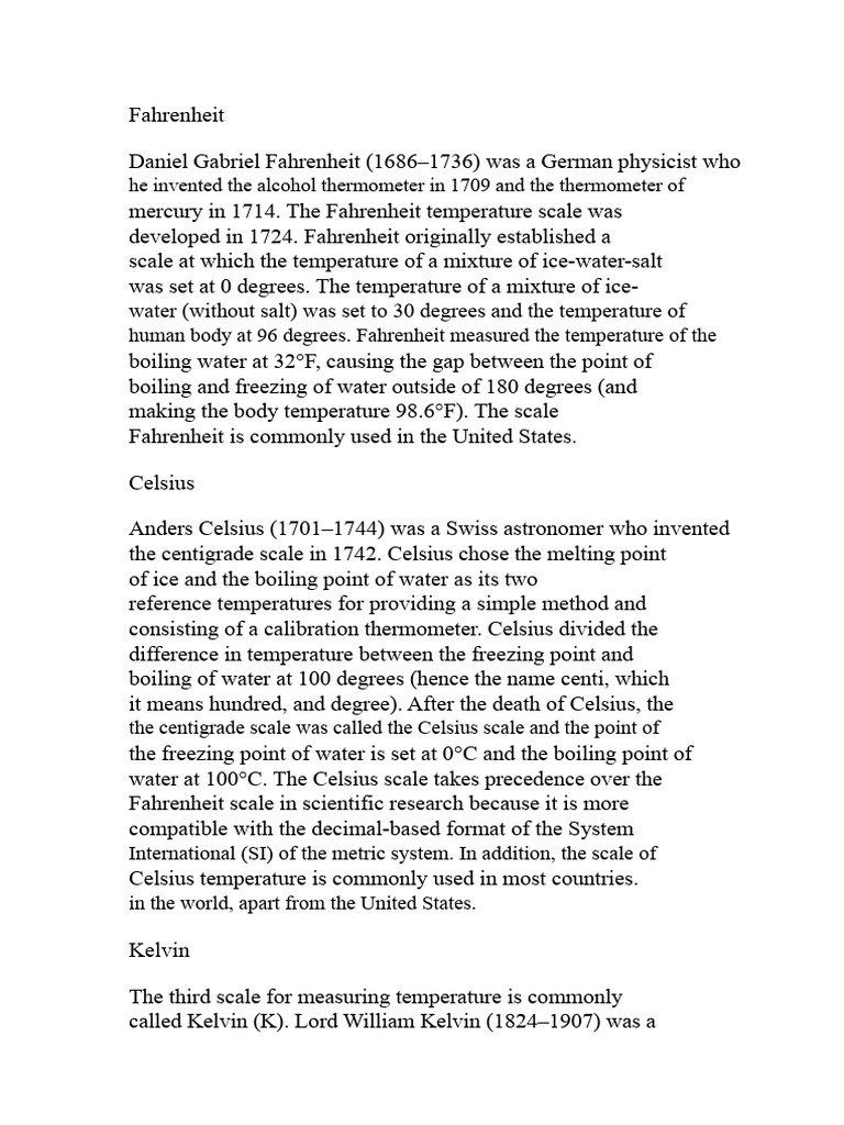 Scales | PDF | Fahrenheit | Celsius