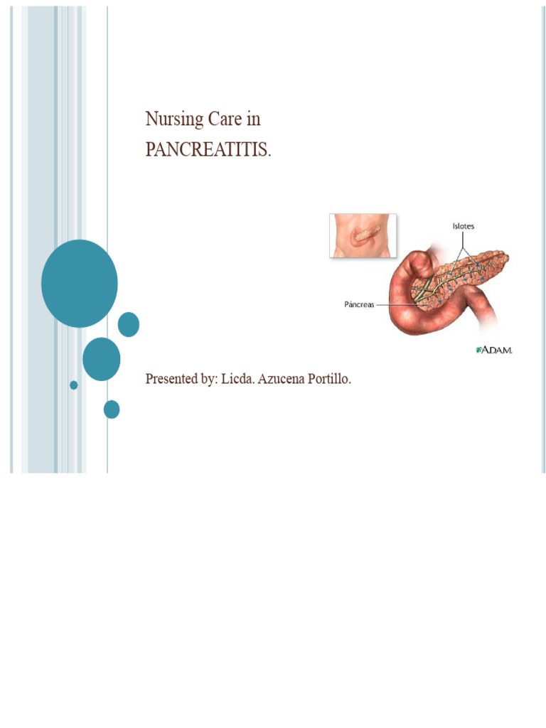 Nursing Care for Pancreatitis Management | PDF | Pancreas | Medical ...