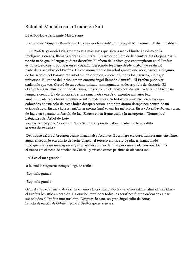 Sidrat al-Muntaha: El Árbol Sufí Revelado | PDF | Mahoma | Creencia ...