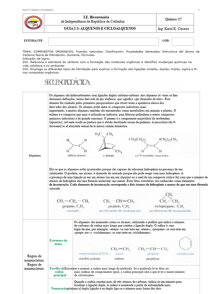 2-3 Guia Alquenos | PDF | Alceno | Química Orgânica