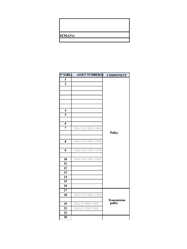 Weekly Inspection Checklist for Equipment | PDF | Bearing (Mechanical ...