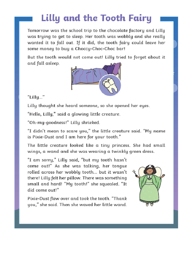 19.3.21+ +Lilly+and+the+Tooth+Fairy+Reading+Comprehension | PDF