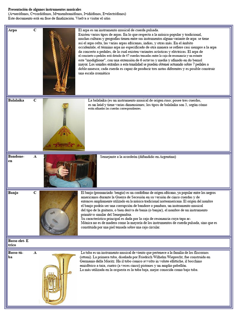 Lista de Instrumentos Musicales | PDF | Flauta | Clarinete