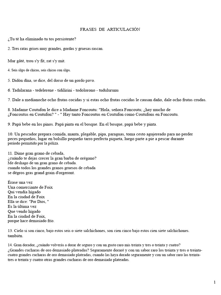 Ejercicio de Articulación 1 | PDF