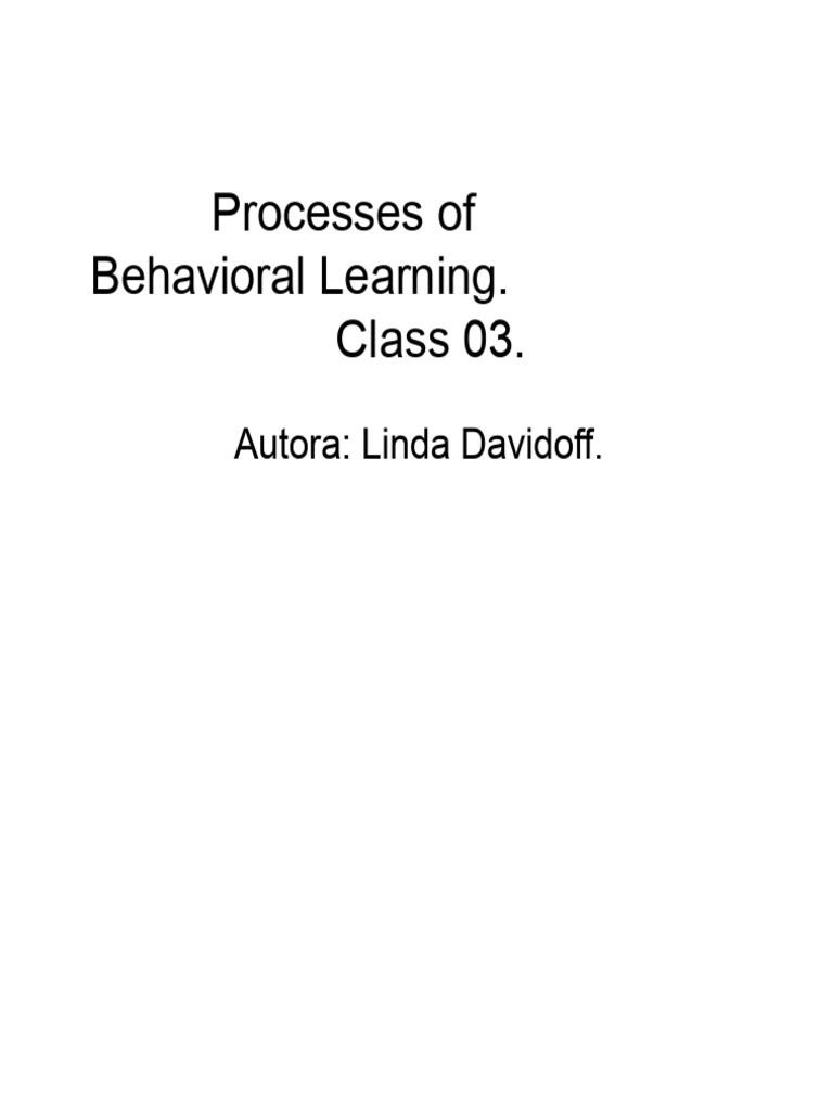 Lesson 03 Behavioral Learning Processes | PDF | Learning | Reinforcement