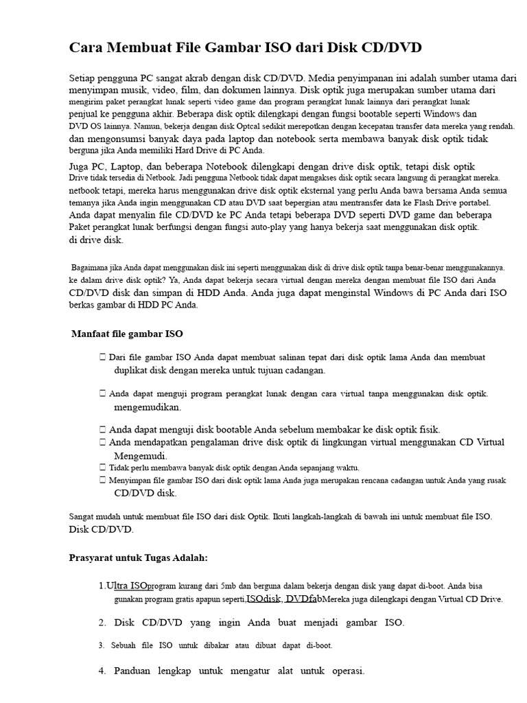 Cara Buat Gambar ISO dari CD/DVD | PDF