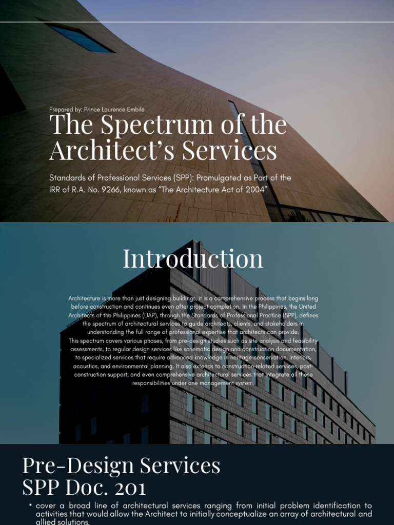 4 - EMBILE - PRINCE LAURENCE - The Spectrum of The Architect's Services ...