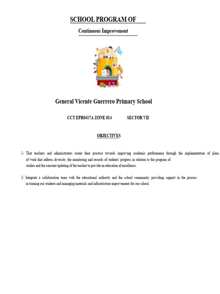 School Program For Continuous Improvement | PDF | Teachers | Lesson Plan