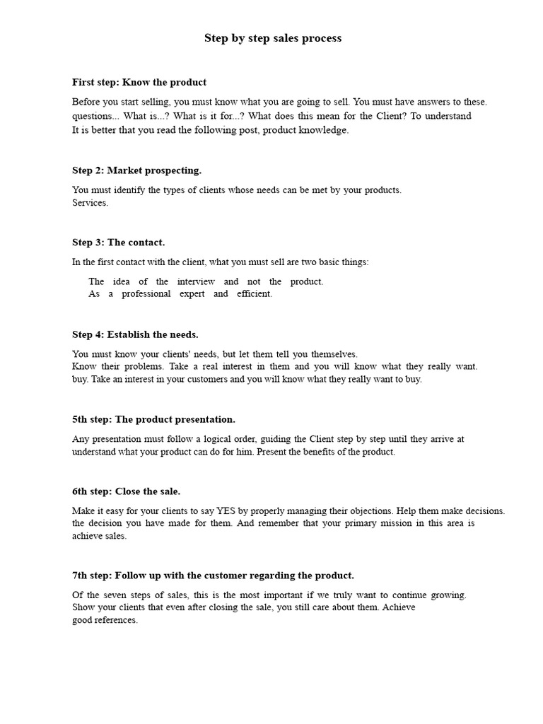 Effective Step-by-Step Sales Process | PDF