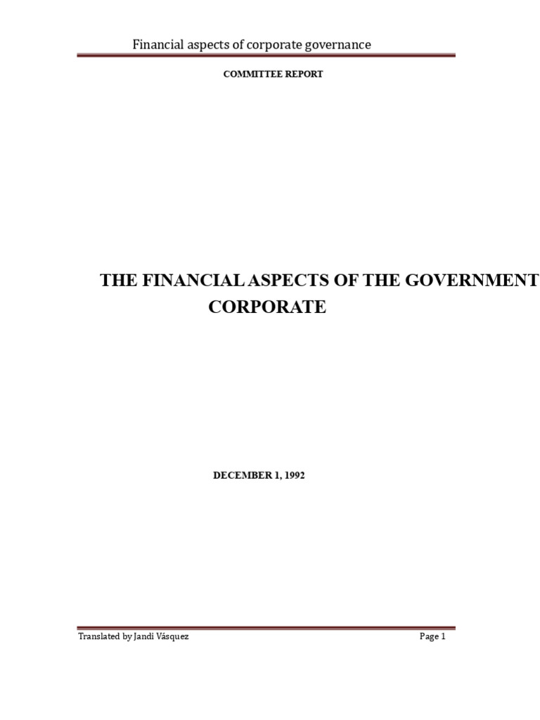 Financial Governance Committee Report | PDF | Audit Committee | Audit