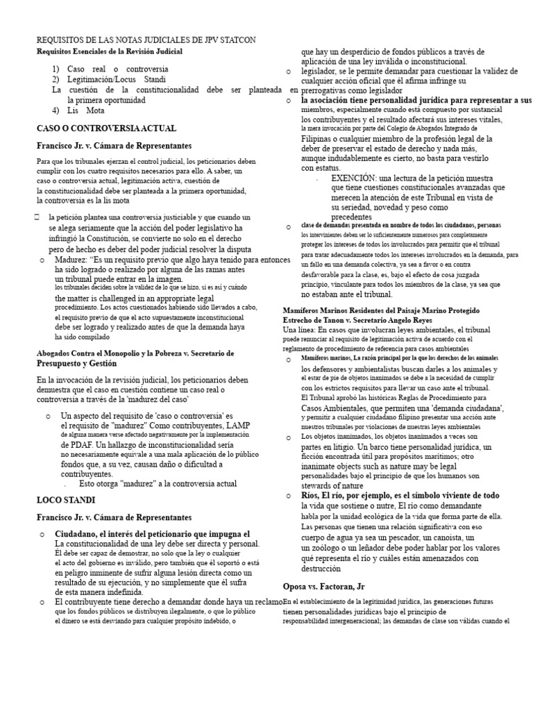 Requisitos de Las Notas Judiciales de Statcon | PDF | El proceso de ...