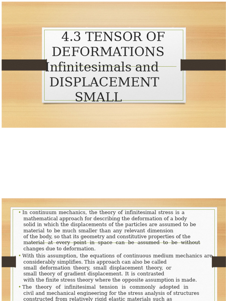 Infinitesimal Deformation Theory Explained | PDF | Stress (Mechanics ...