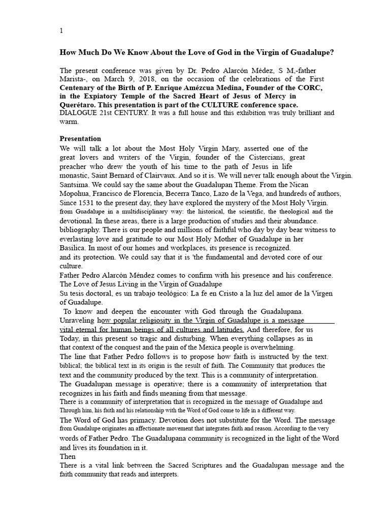 Essay On The Theology of The Virgin of Guadalupe | PDF | Mary, Mother ...