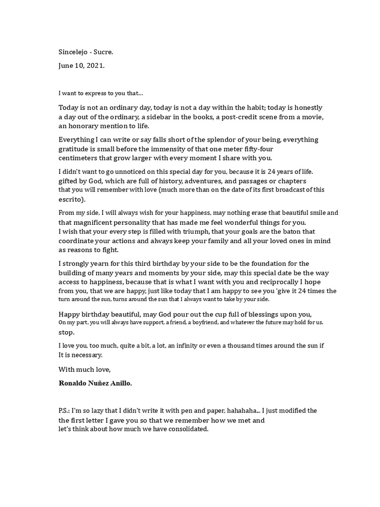 Birthday Letter | PDF