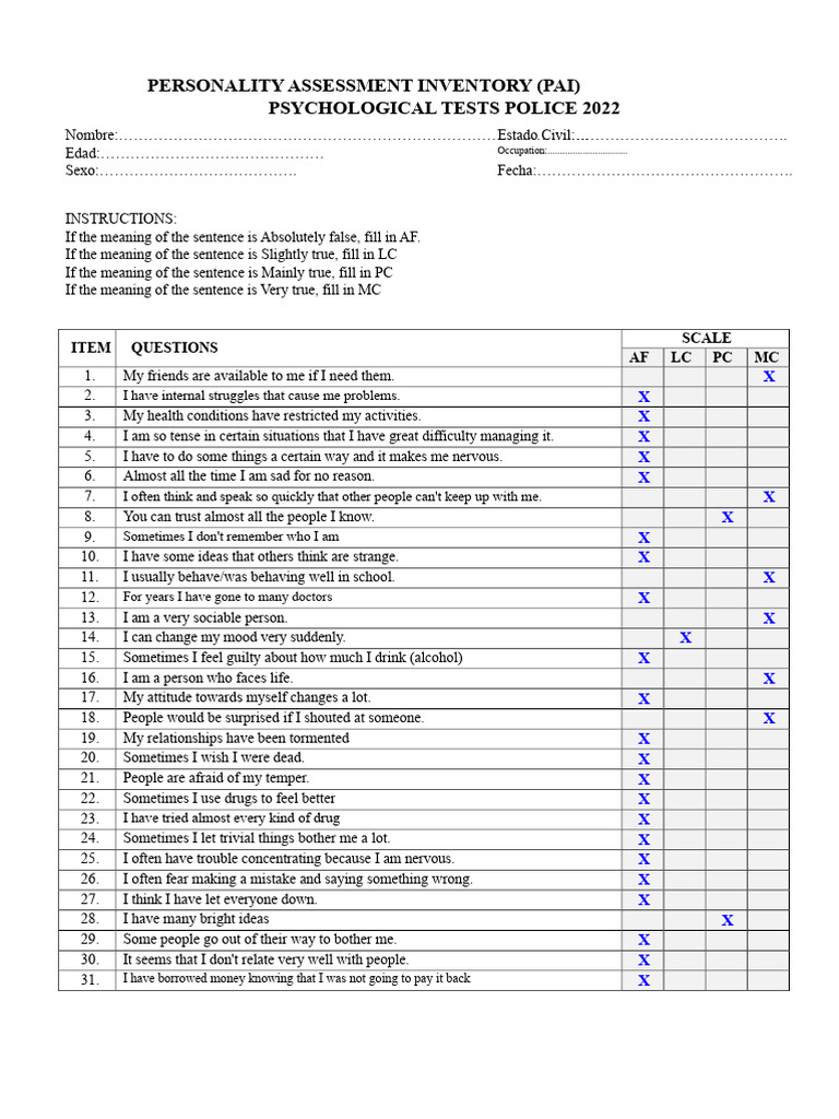 Police Personality Assessment 2022 | PDF | Behavioural Sciences ...
