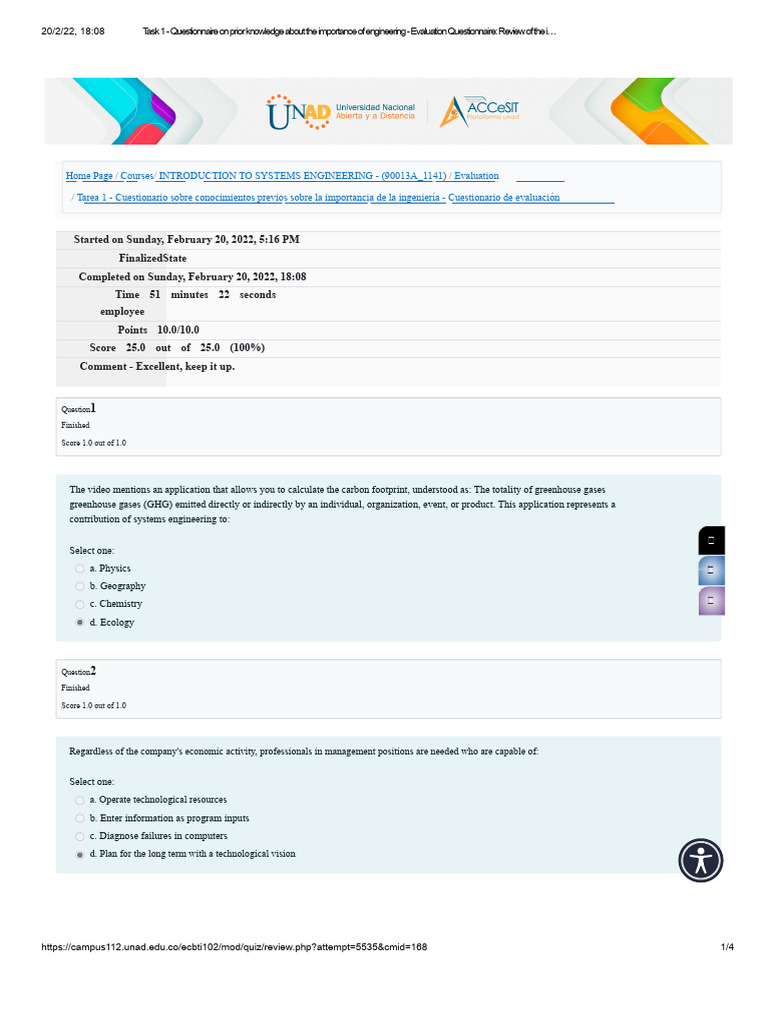 Task 1 - Questionnaire On Prior Knowledge About The Importance of ...
