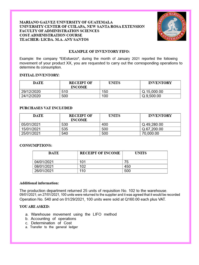 Example of LIFO Inventory | PDF | Inventory | Business