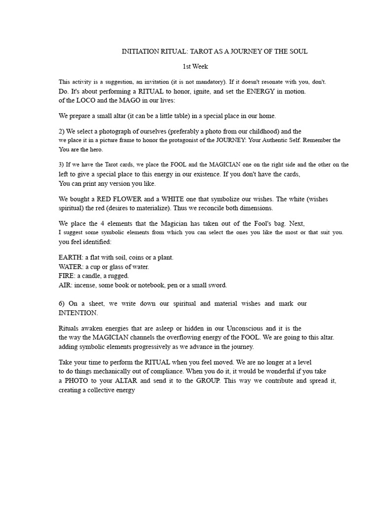 INITIATION RITUAL - 1st Week | PDF