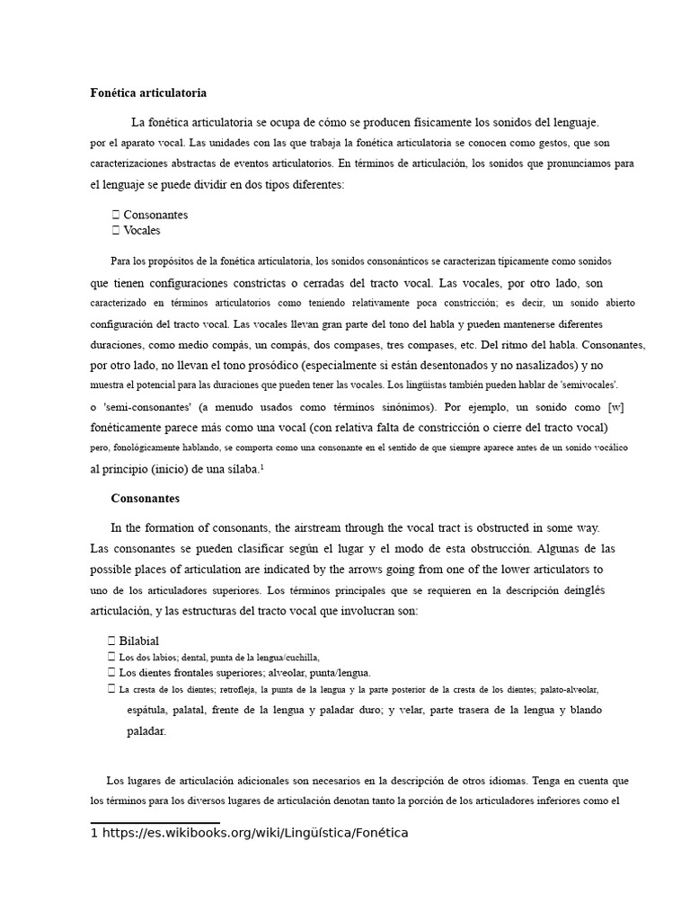Tipos de Fonética | PDF | Fonética | Vocal