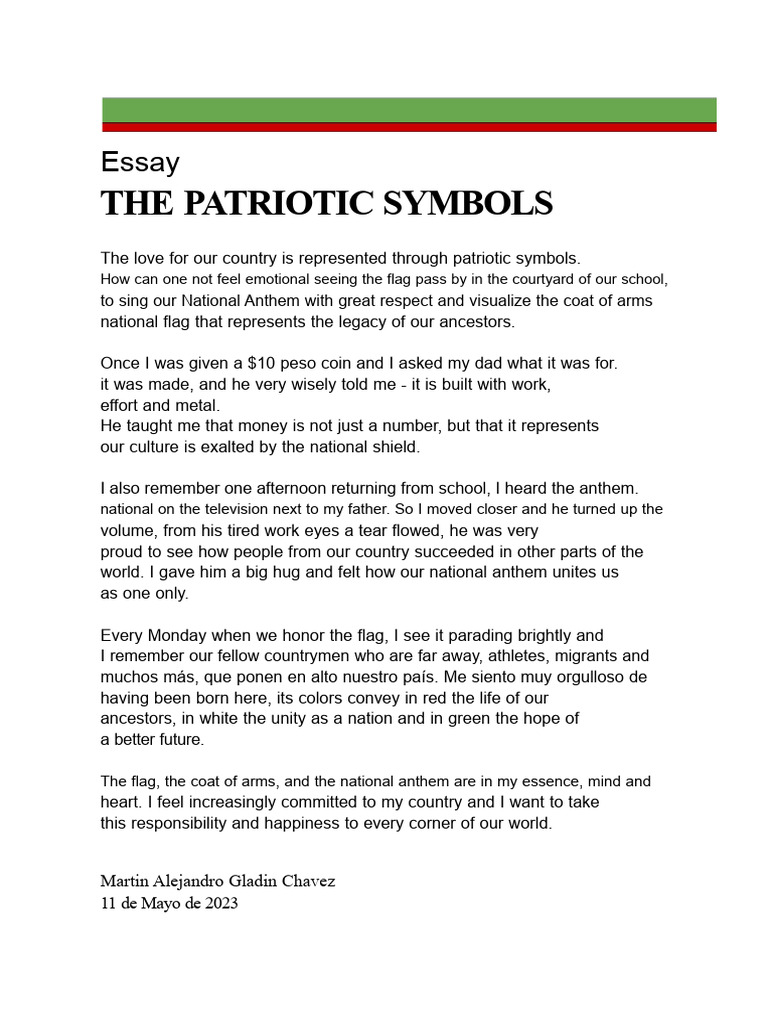 Essay On Patriotic Symbols | PDF