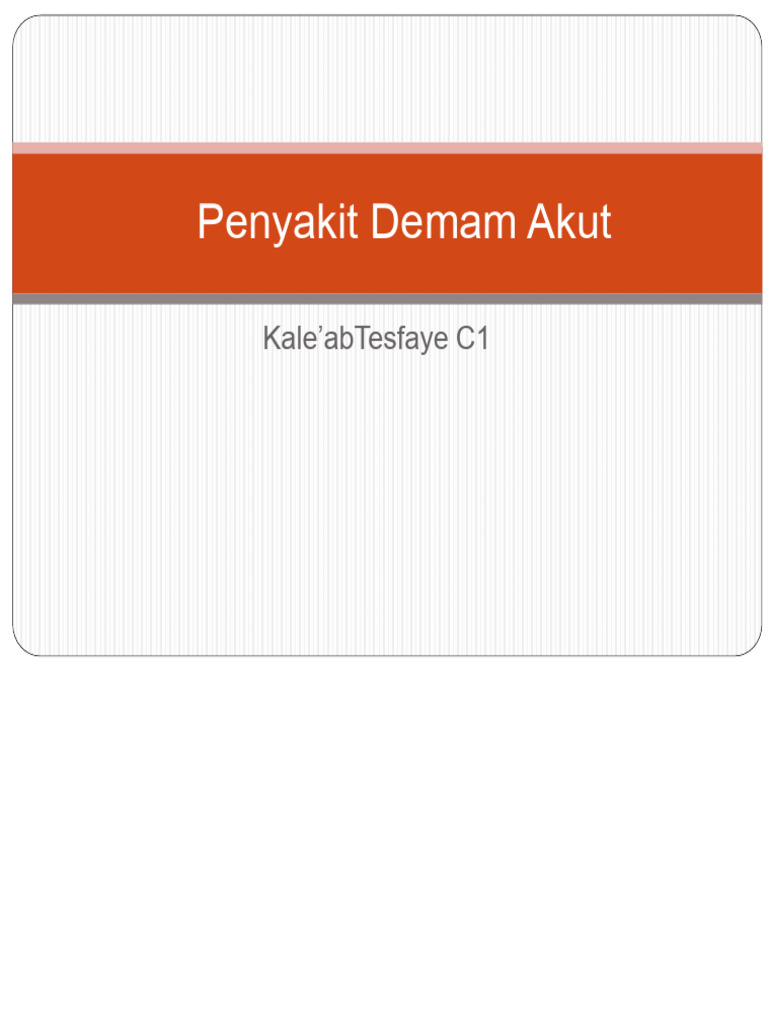 Penyakit Demam Akut | PDF