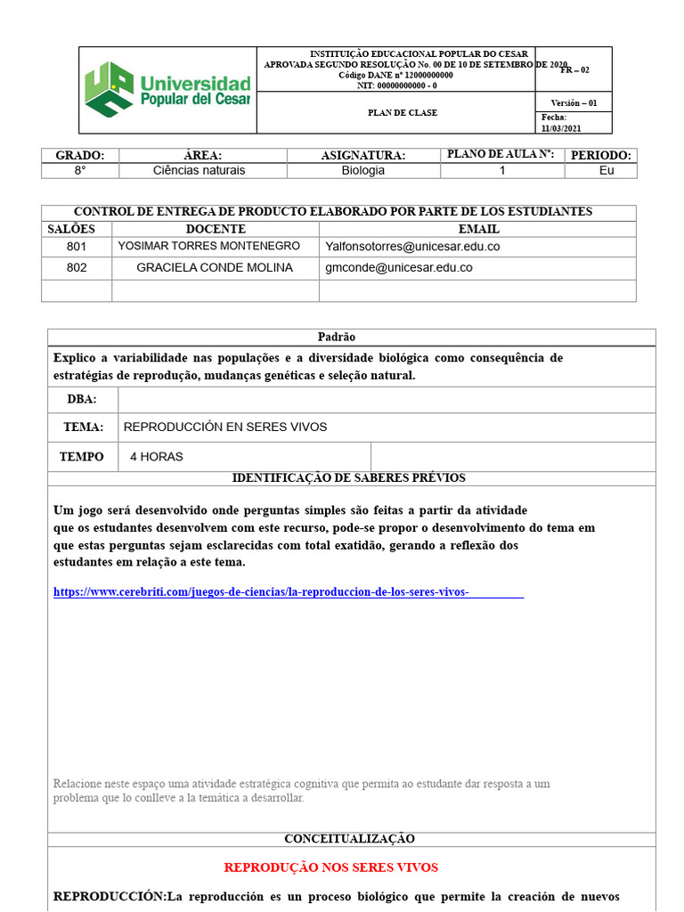 Tipos de Reprodução em Seres Vivos | PDF | Reprodução | Sexo