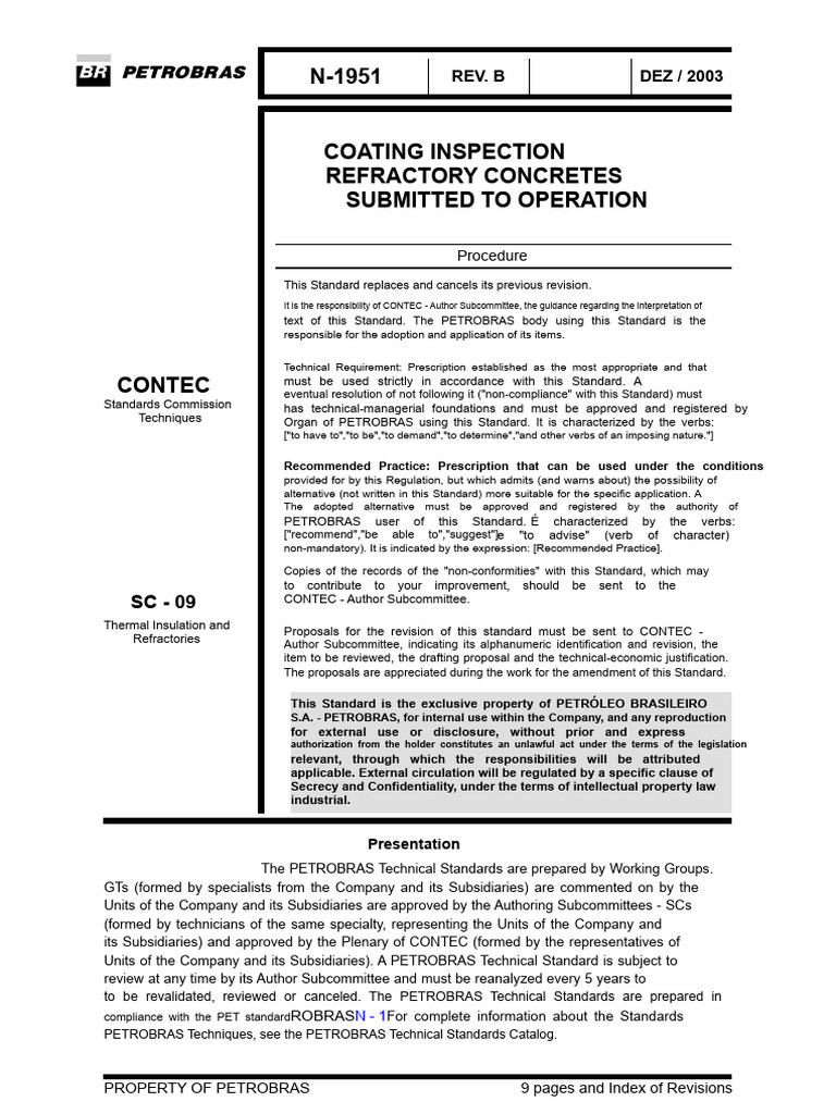 N-1951 Inspection of Refractory Equipment in Operation | PDF ...