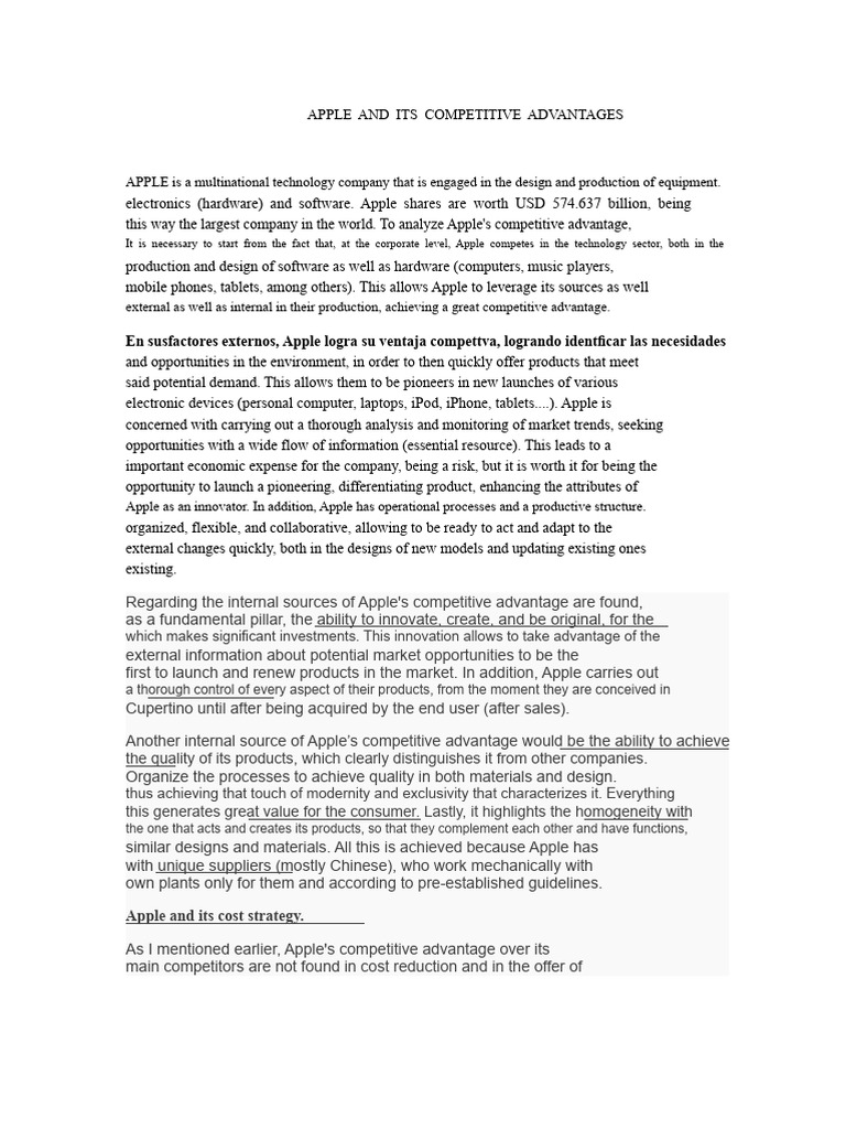 Apple and Its Competitive Advantages | PDF | Apple Inc. | Competitive ...