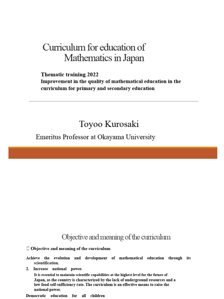 Japan's 2022 Mathematics Curriculum Overview | PDF | Mathematics ...