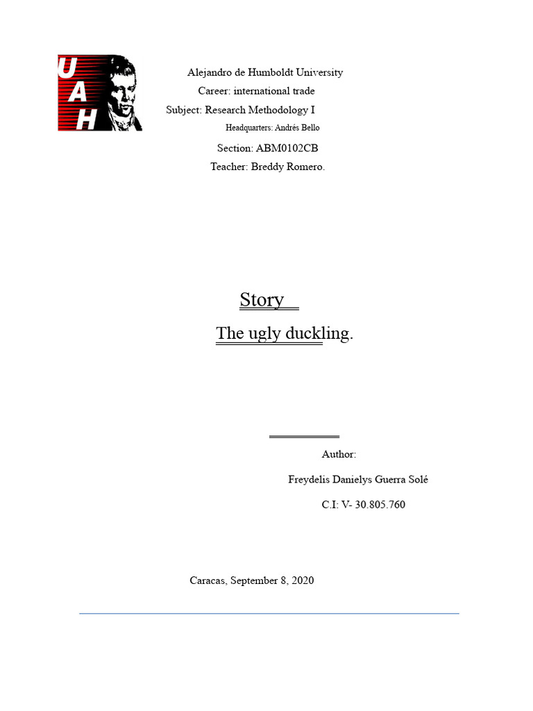 Summary of The Ugly Duckling. | PDF | The Ugly Duckling | Duck