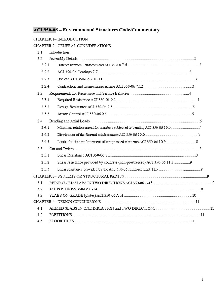 Aci 350R - Summary | PDF | Bending | Beam (Structure)