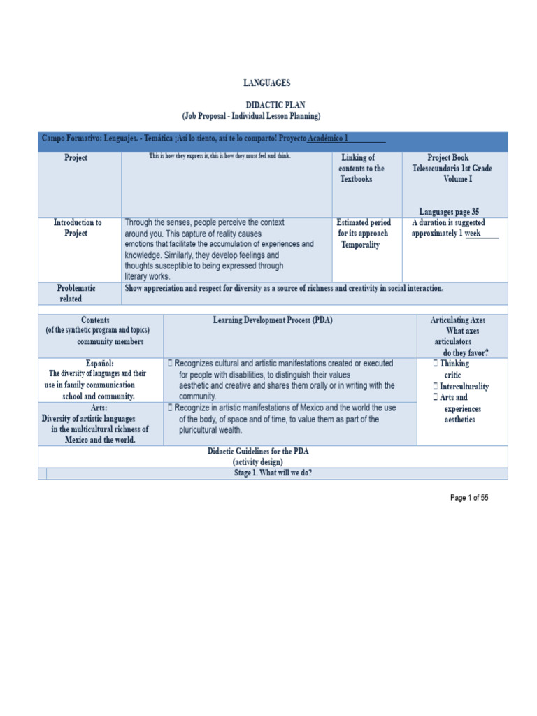 Didactic Plan for Language Lesson | PDF | Linguistics | Information
