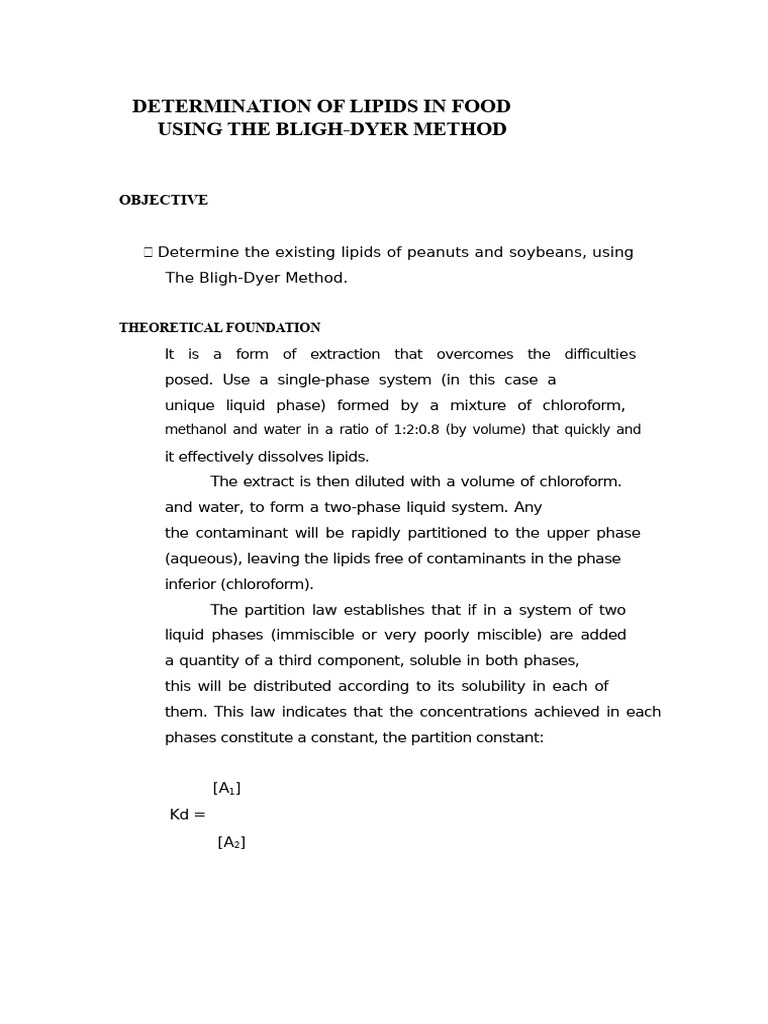 LAB 11 - Practice N10 Bligh-Dyer Method | PDF | Phase (Matter) | Solubility