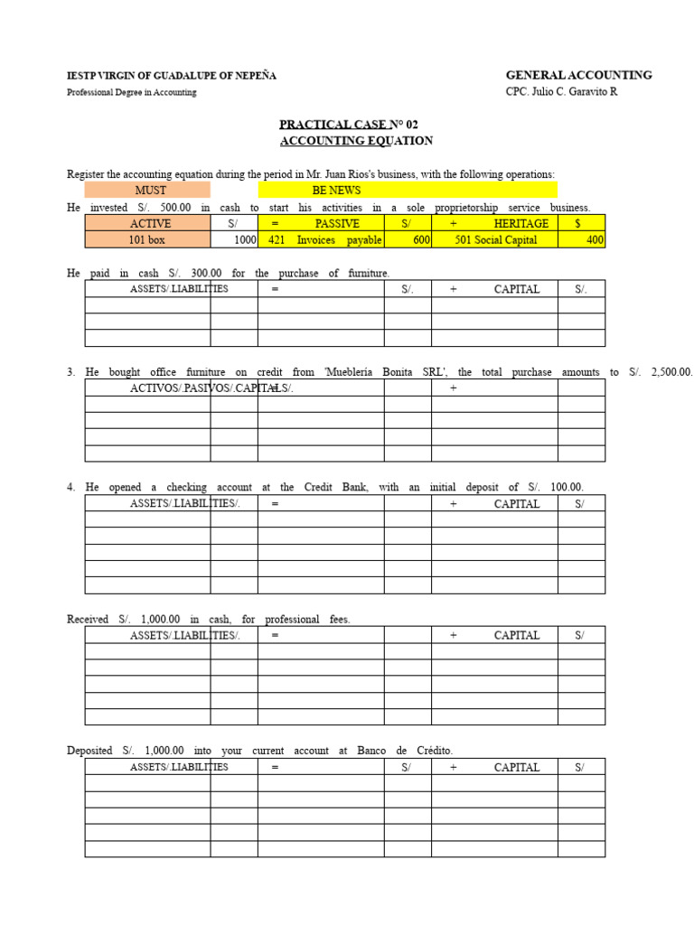 Accounting Equation Case Study | PDF | Equity (Finance) | Banks