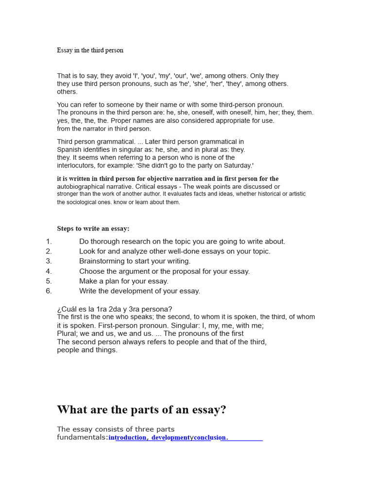 How to Write a Third-Person Essay | PDF | Essays | News