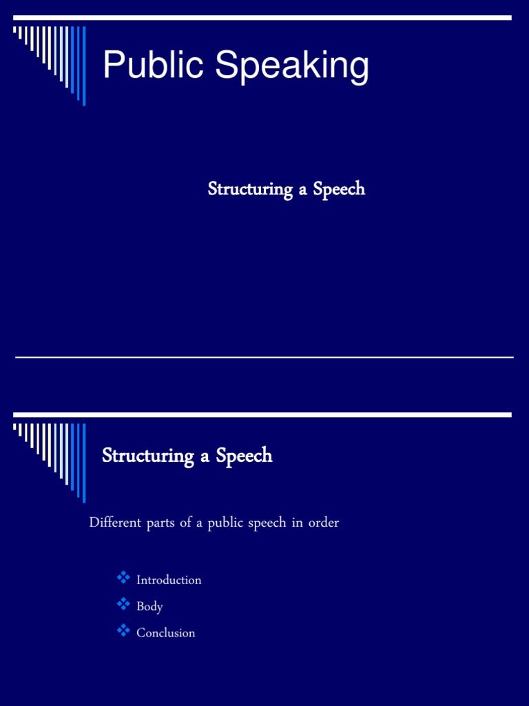 Public Speaking: Structuring A Speech | PDF | Foreign Language Studies