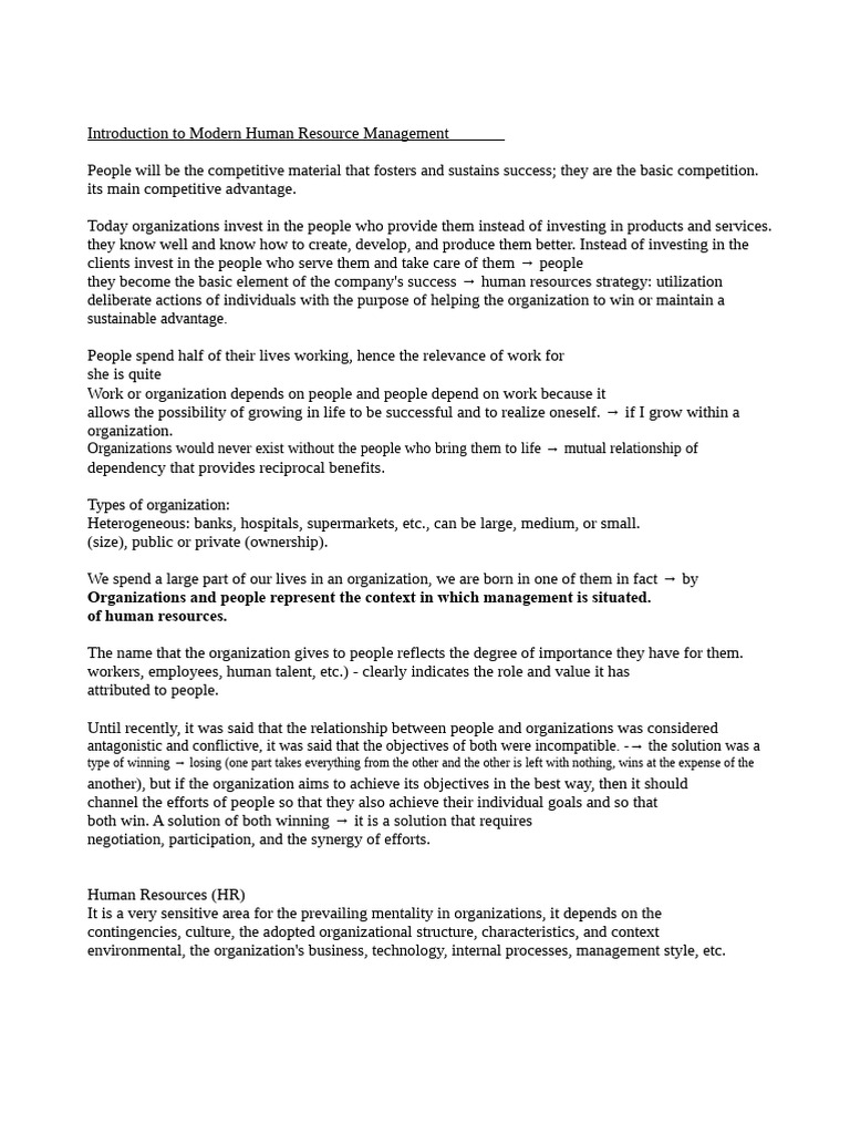 Modern Human Resource Management Overview | PDF | Human Resource ...