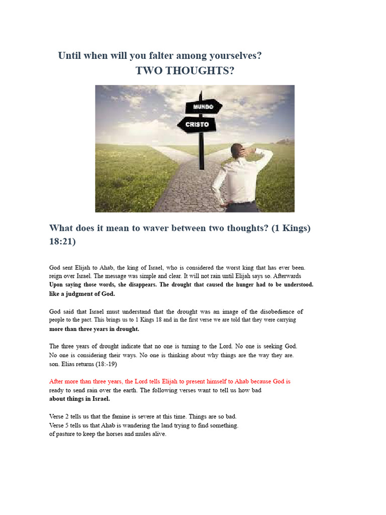 How Long Will You Yield Between Two Thoughts | PDF | Elijah | Books Of ...