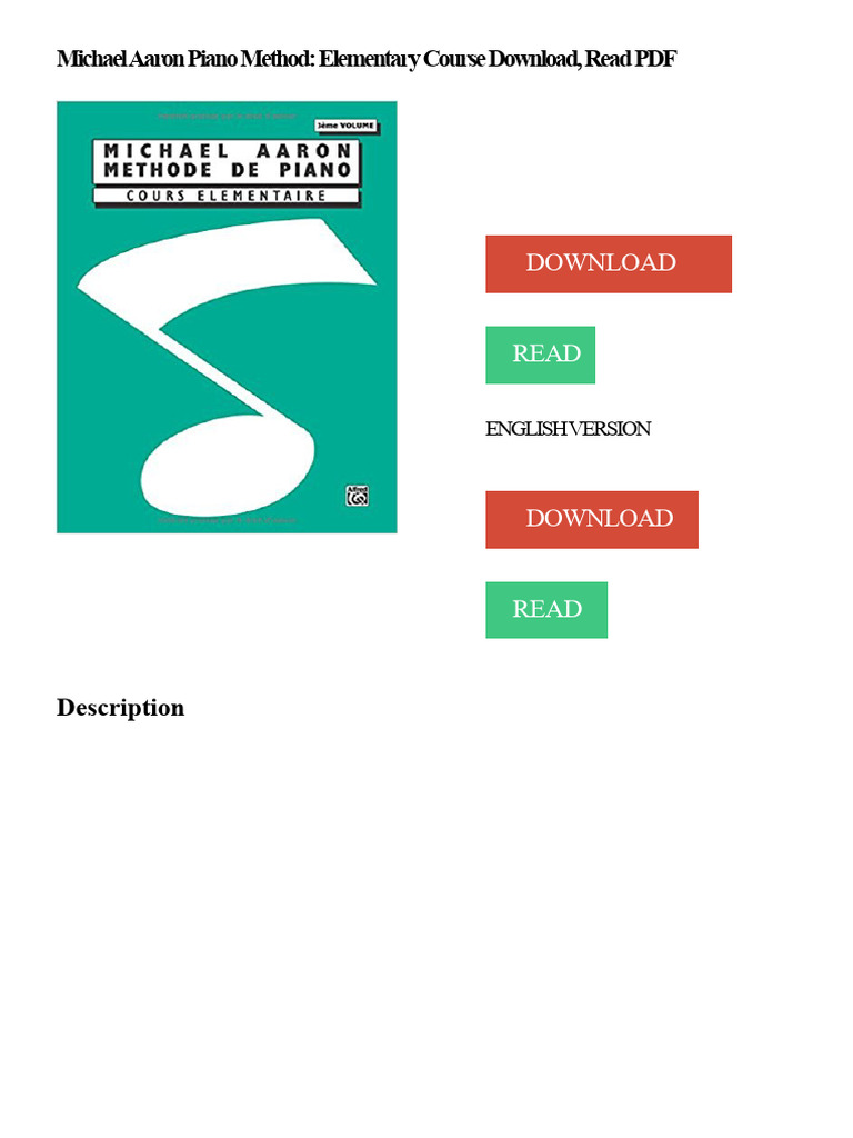 Michael Aaron Piano Method: Elementary Course Download, Read PDF | PDF ...