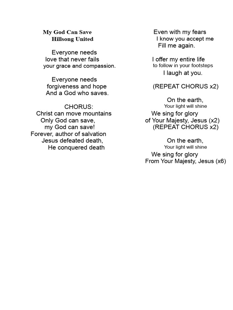 Christian Mission Songs Lyrics | PDF | Glory (Religion) | Salvation