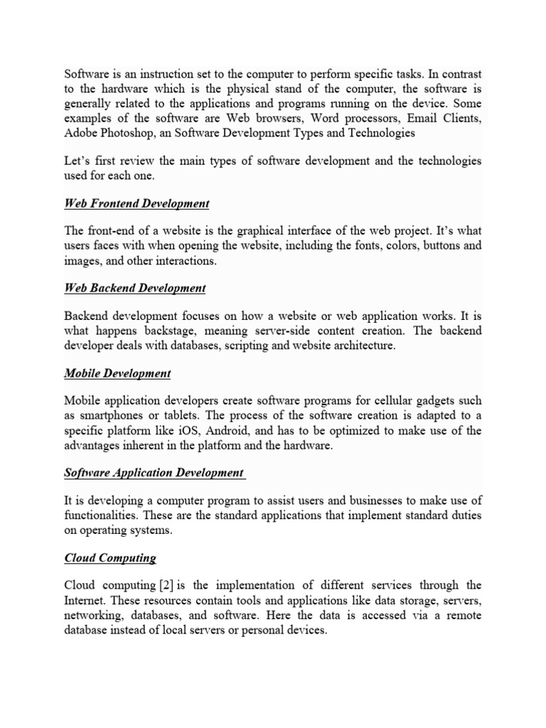 Types of Software Development Explained | PDF | Antivirus Software ...
