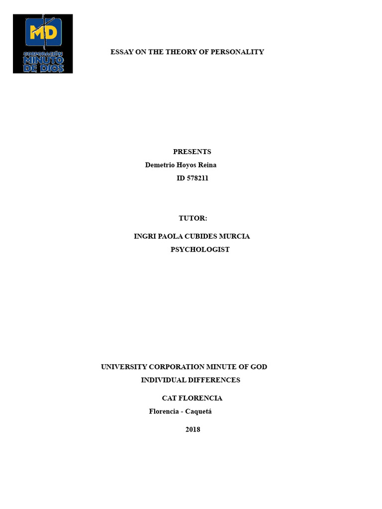Psychoanalytic Theory of Personality Essay | PDF | Psychoanalysis ...