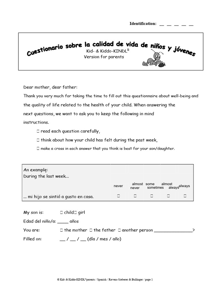 Child Well-Being Questionnaire for Parents | PDF | Social Psychology ...