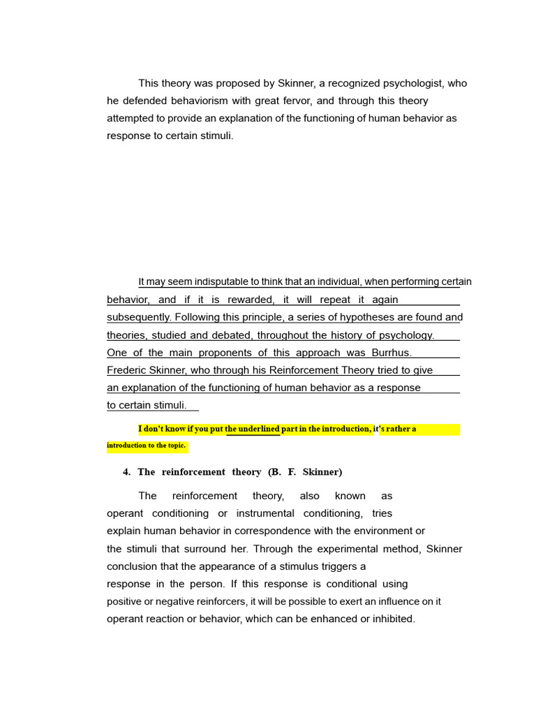Reinforcement Theory | PDF | Reinforcement | Cognition