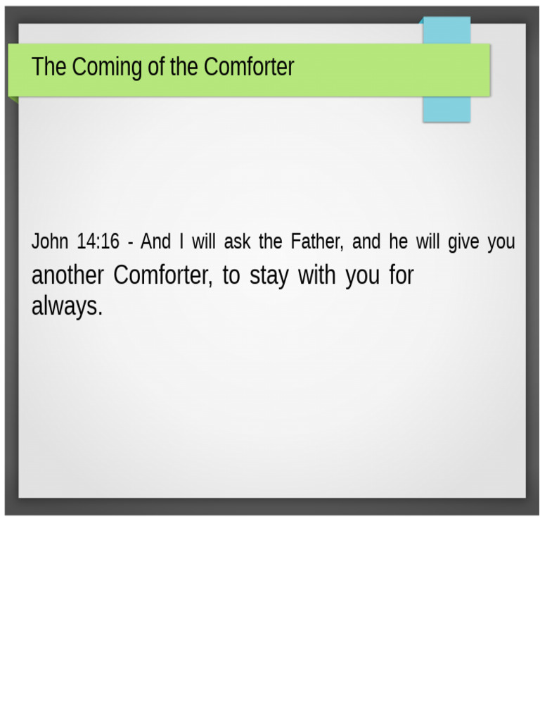 01 - The Coming of The Comforter | PDF | Jesus | God The Father