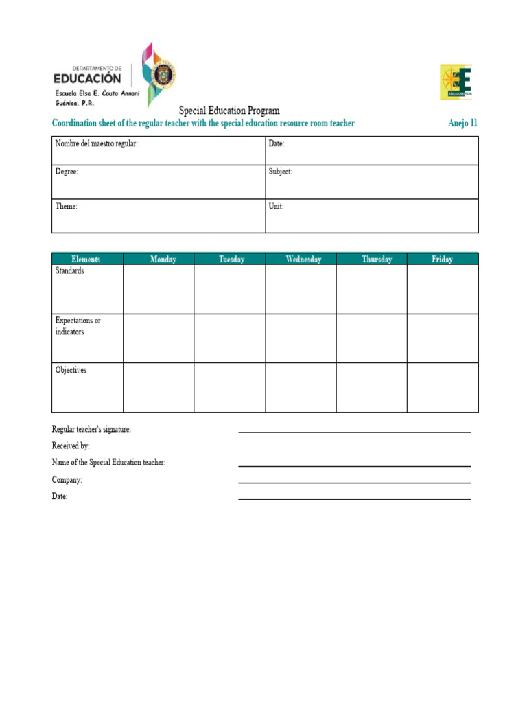 Resource Coordination Sheet | PDF