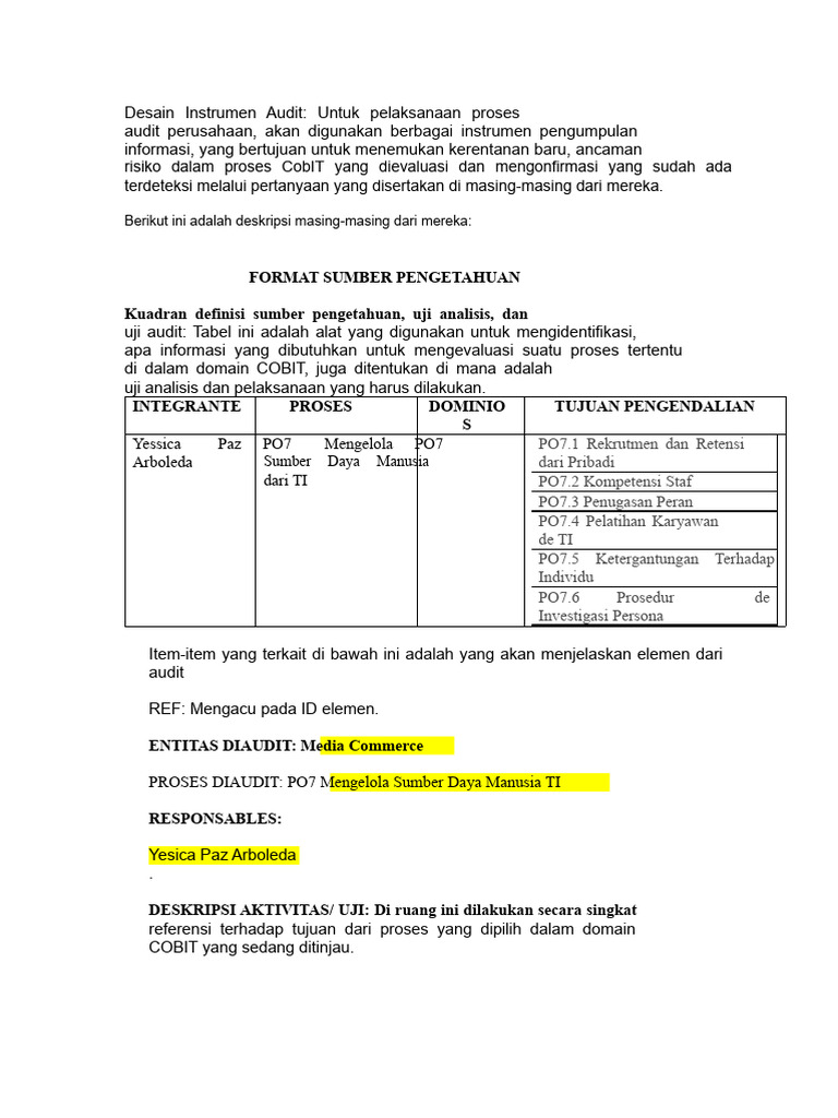 Desain Format Audit 2020 I | PDF
