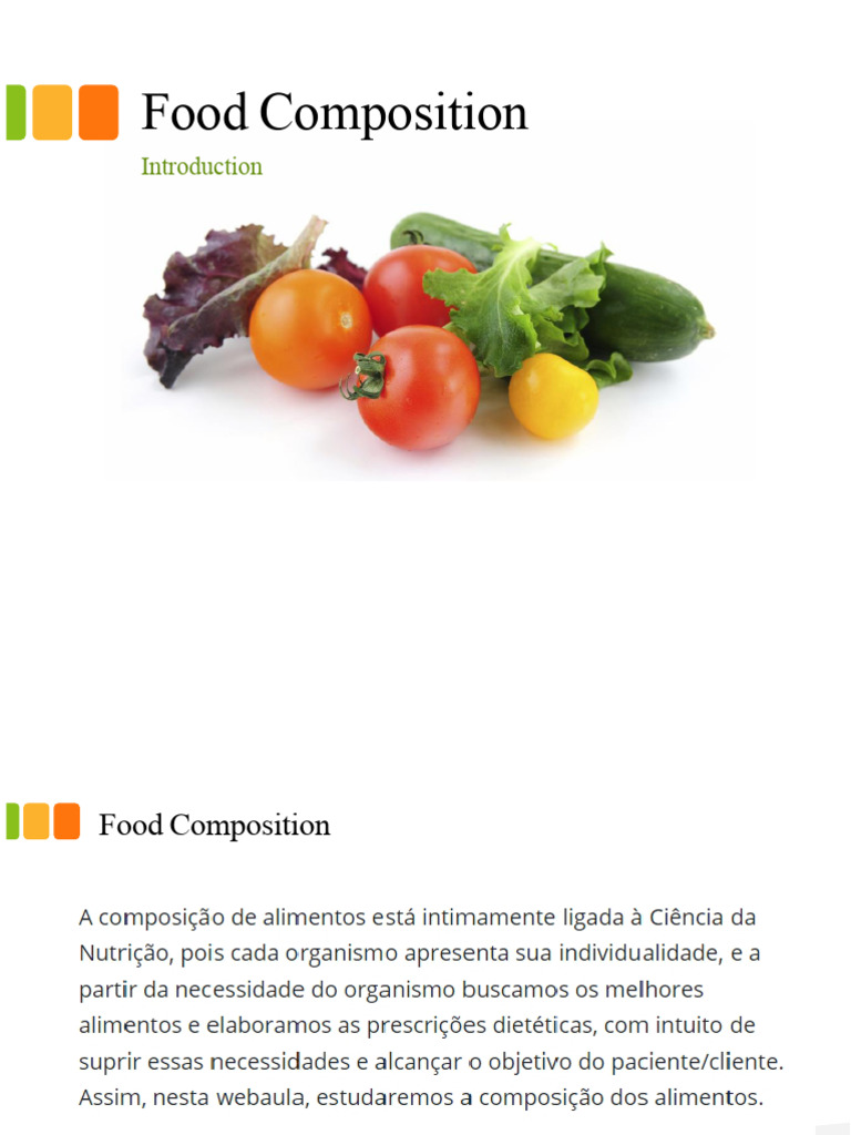 Lesson 1 Composition of Foods | PDF